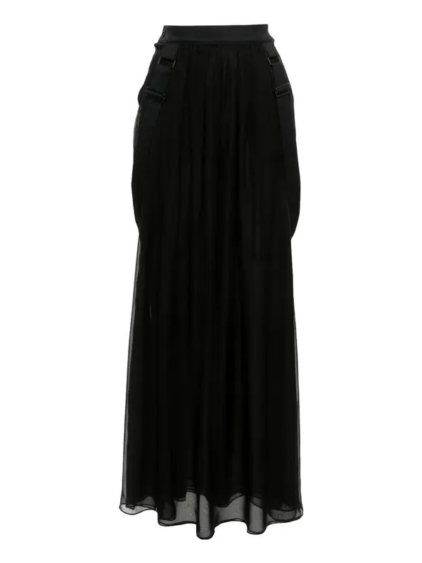 Max Mara Jedy Chiffon Maxi Skirt - Black