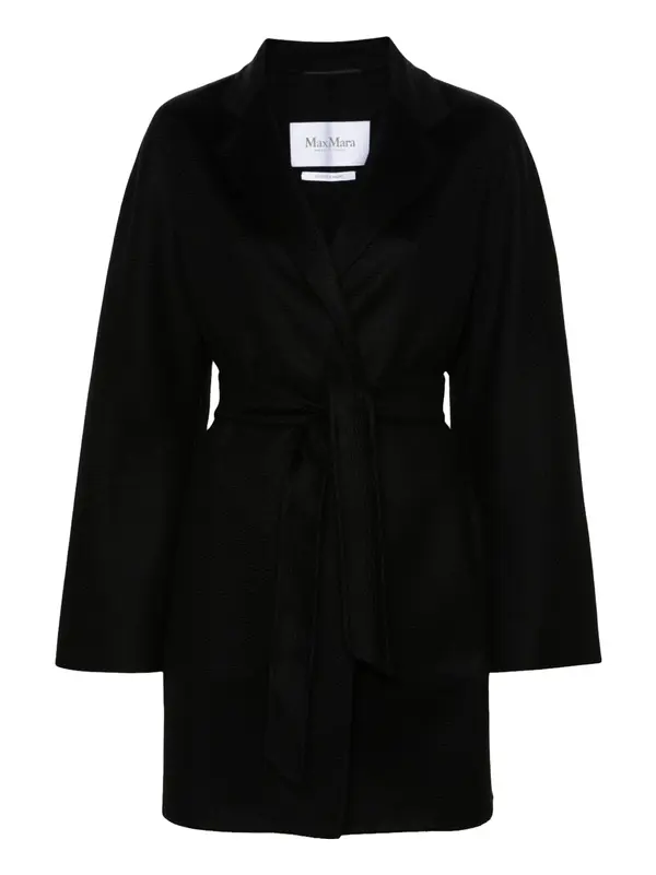 Max Mara Belted Cashmere Midi Coat - Black