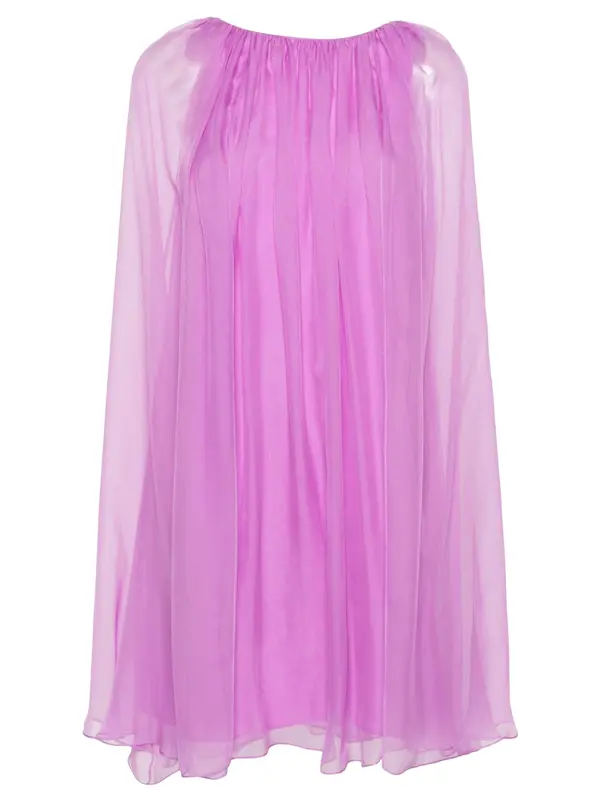 Max Mara Footing Chiffon Mini Dress - Purple