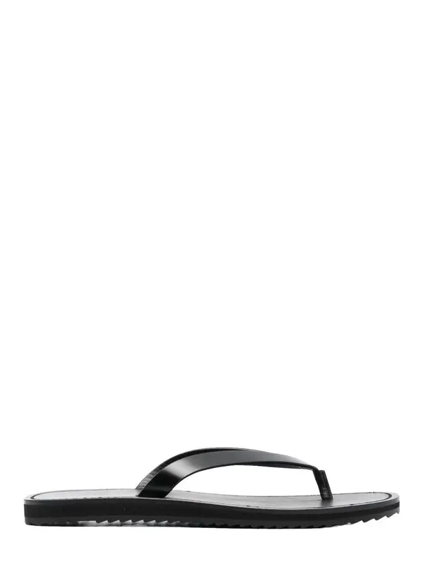 THE ROW Thong-strap Leather Flip Flops - Black