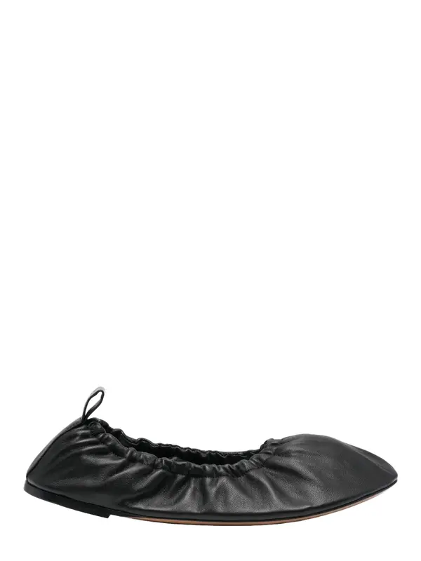 THE ROW Leather Ballerina Shoes - Black