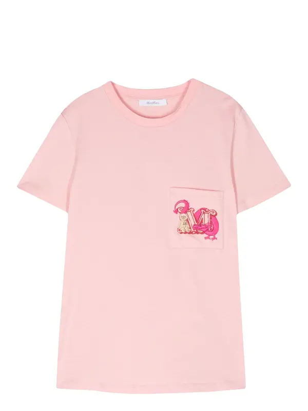 Max Mara Monogram-print Cotton T-shirt - Pink