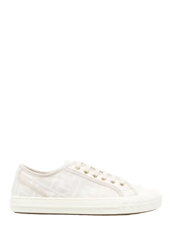 Fendi Domino Ff-motif Sneakers - Neutrals