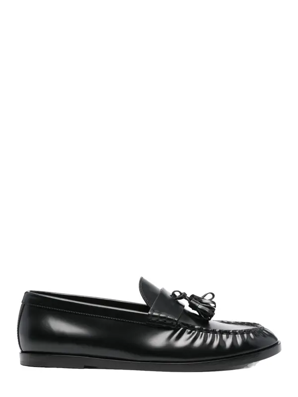 THE ROW Tassel-detail Leather Loafers - Black