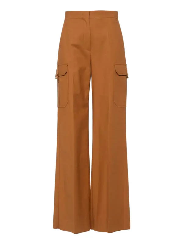 Max Mara Edda Logo-embroidered Trousers - Brown