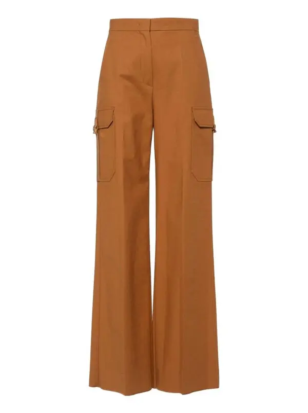 Max Mara Edda Logo-embroidered Trousers - Brown