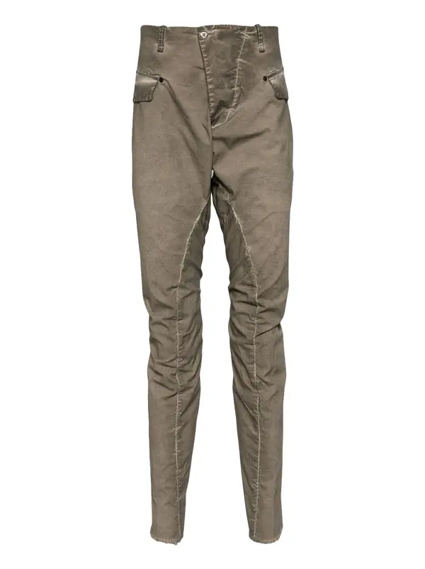 Masnada Crinkled Tapered Trousers - Neutrals