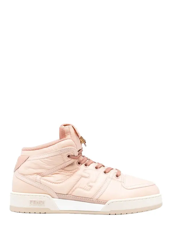 Fendi Ff-embossed High-top Sneakers - Pink