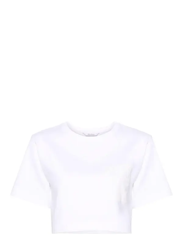 Max Mara Logo-print Cropped T-shirt - White
