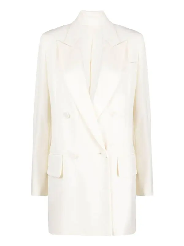 Max Mara Double-breasted Virgin Wool Blazer - Neutrals