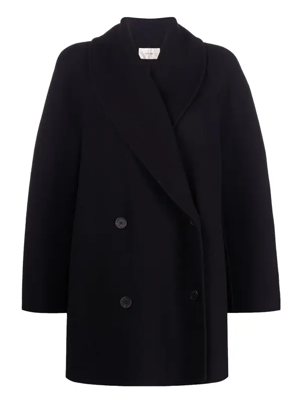 THE ROW Polli Double-breasted Coat - Black