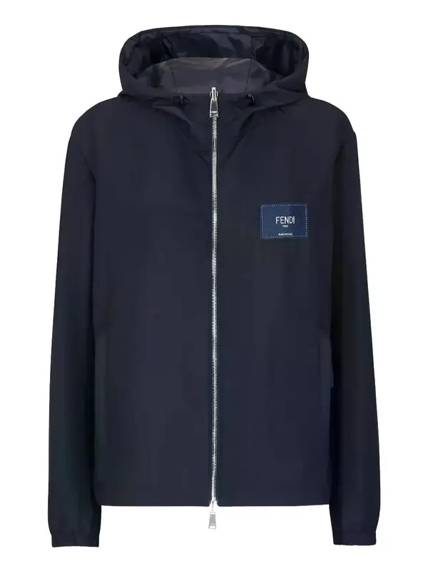 Fendi Reversible Logo-patch Hooded Jacket - Blue
