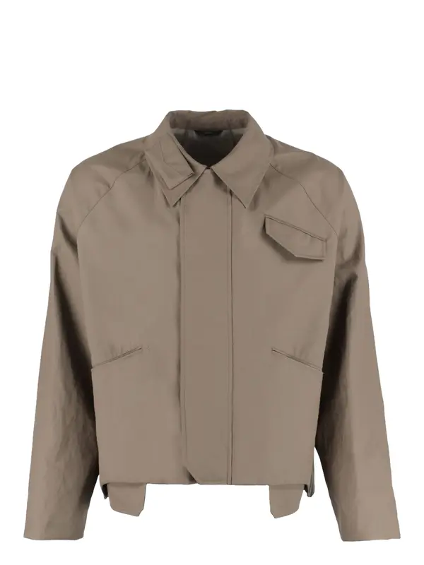 Fendi Asymmetric-hem Shirt Jacket - Brown