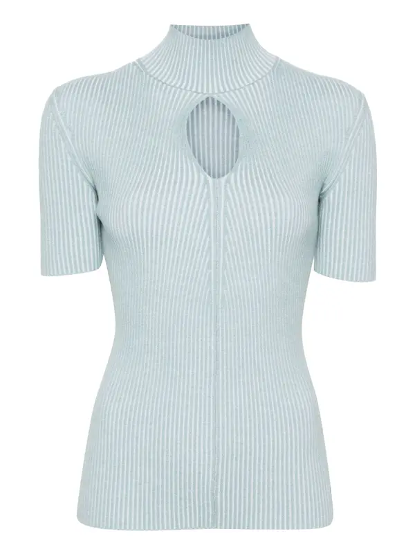 Fendi Cut-out Detail Knitted Top - Blue