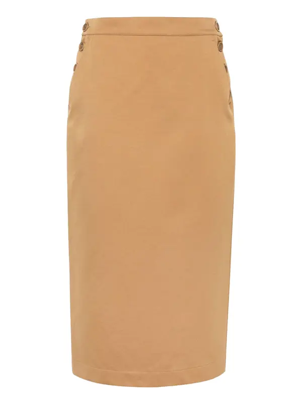Max Mara Cresta Cotton Pencil Skirt - Brown