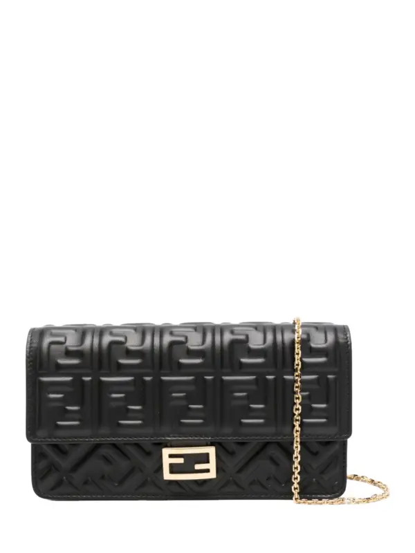 Fendi Baguette Wallet-on-chain - Black