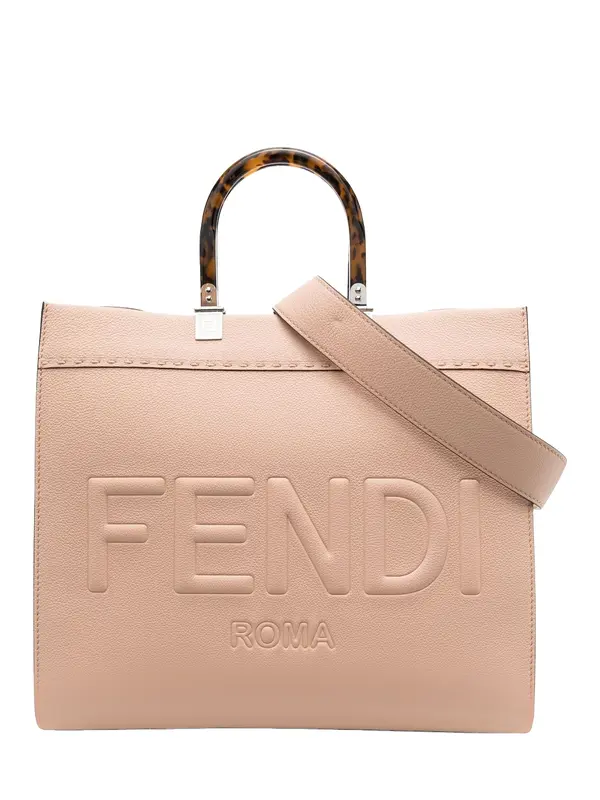 Fendi Sunshine Logo-embossed Tote - Pink