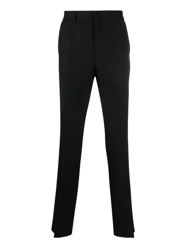 Fendi Logo-plaque Tailored Trousers - Black