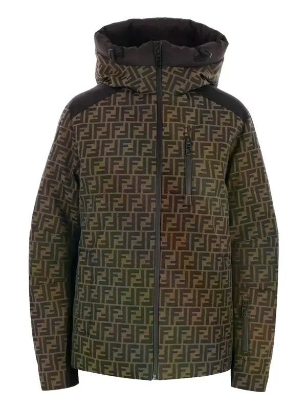 Fendi Ff-jacquard Canvas Ski Jacket - Brown
