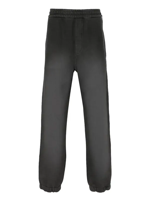Fendi Faded-effect Cotton Track Pants - Black