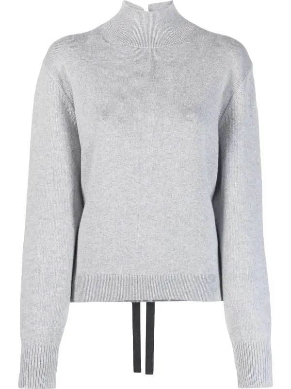 Fendi Tied-back Knitted Pullover - Grey