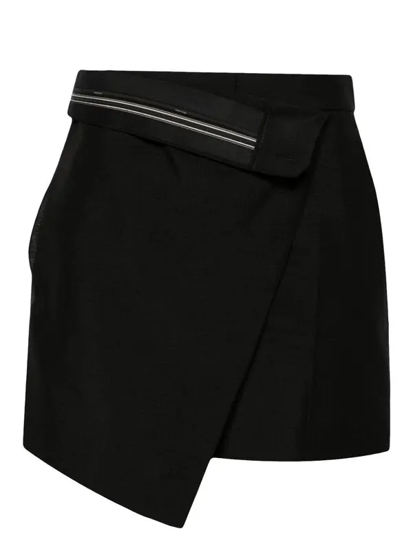 Fendi Folded-waist Wrap Shorts - Black