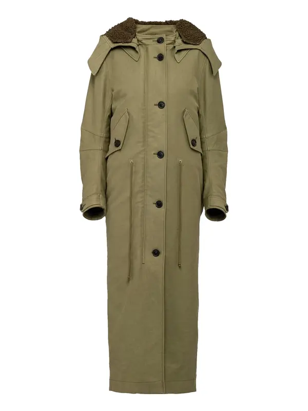 Prada Long Parka Coat - Green