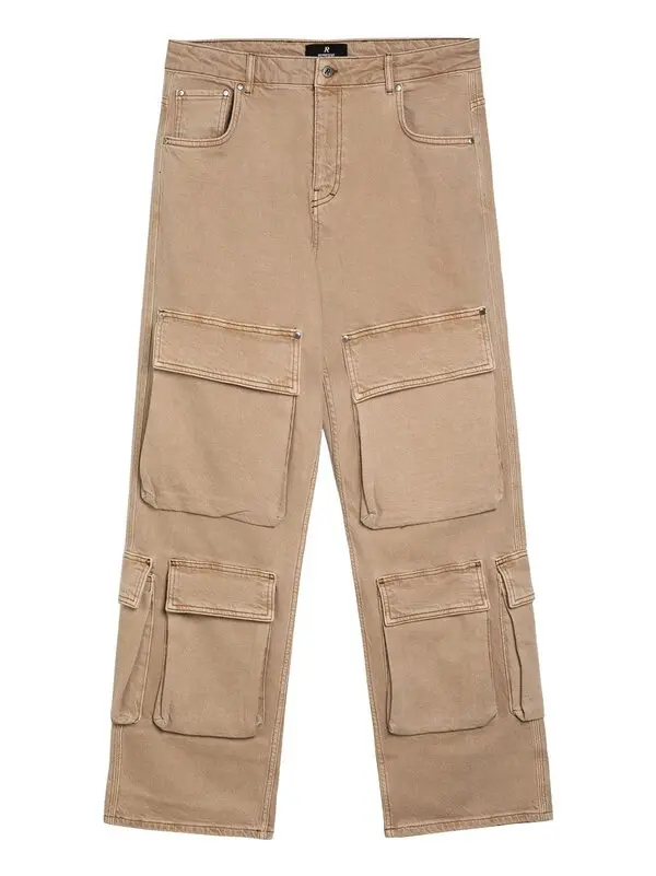 REPRESENT R3 Ca Denim Cargo Trousers - Beige