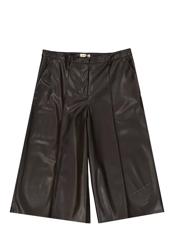 BLANCA VITA Faux Leather Shorts - Brown