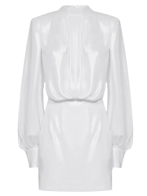 BLANCA VITA Abelia Laminated Mini Dress - White