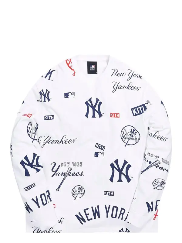 Kith For Major League Baseball New York Yankees All Over Long-sleeve Tee - White