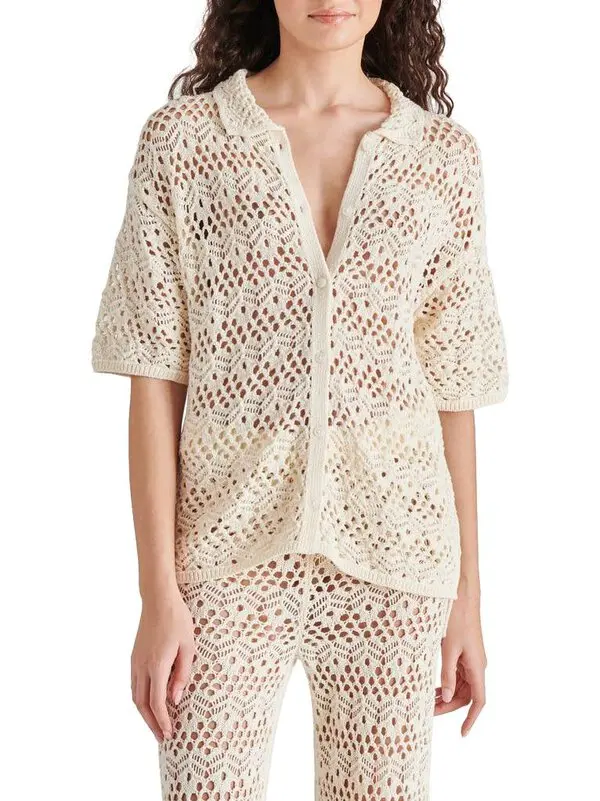 Steve Madden Avana Crochet Cardigan - Natural