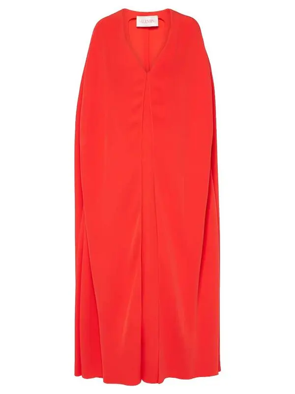 Valentino Garavani Caped Silk Gown - Red