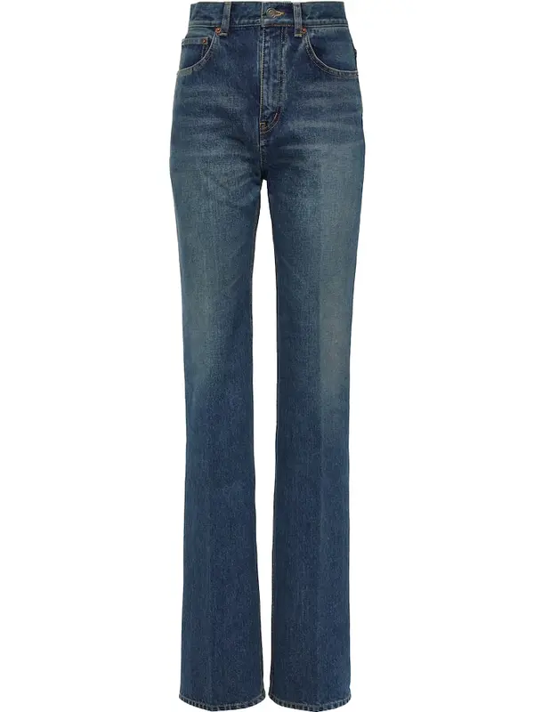 Saint Laurent Clyde High-rise Straight Jeans - Blue