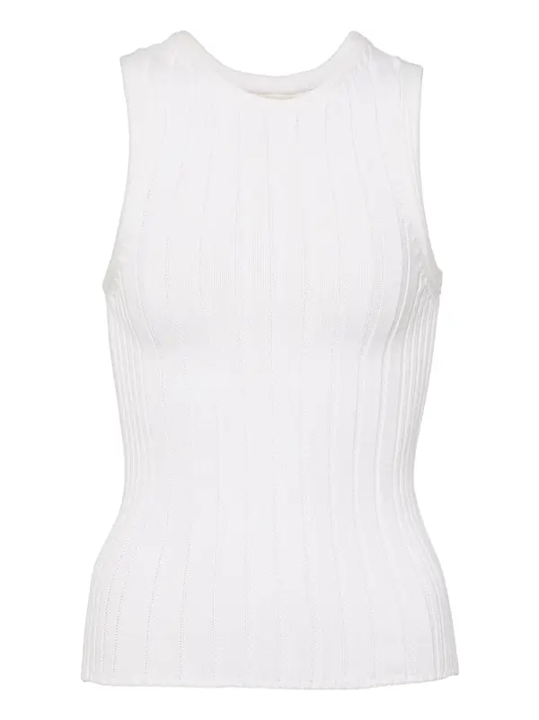 Khaite Manu Cotton-blend Tank Top - White