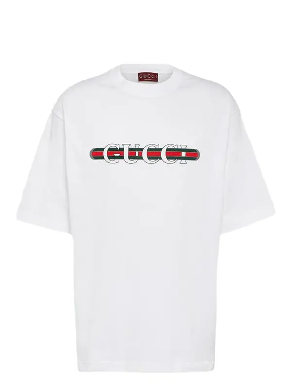 Gucci Logo Cotton Jersey T-shirt - White