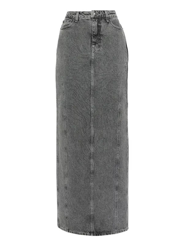 Remain Birger Christensen Embellished Denim Maxi Skirt - Grey