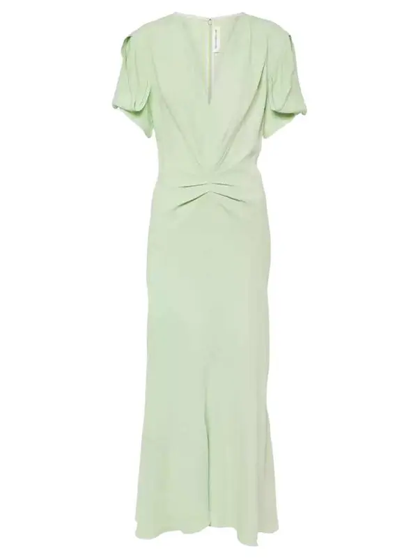 Victoria Beckham Gathered Midi Dress - Green