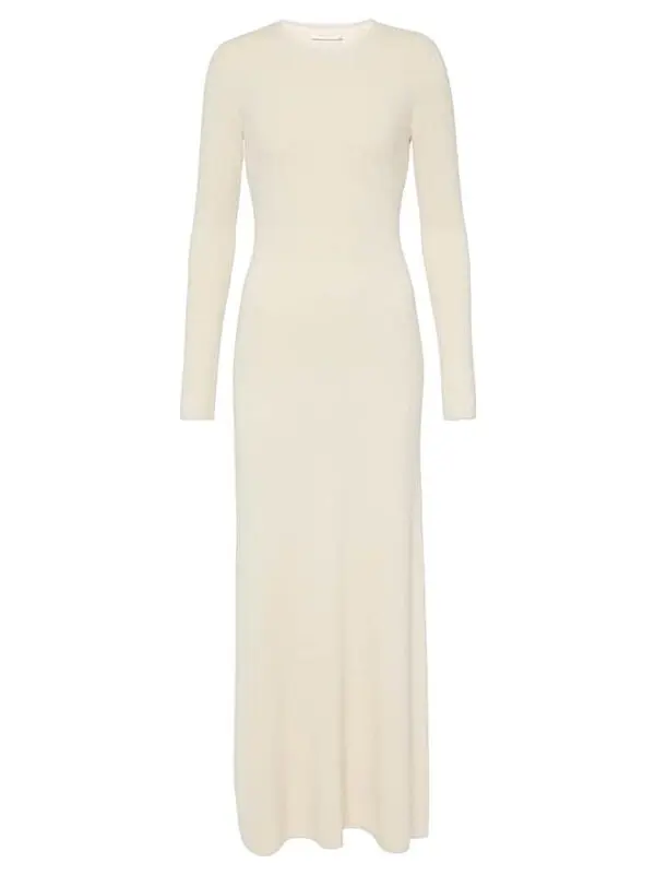 Valentino Garavani Silk Bouclé Maxi Dress - White
