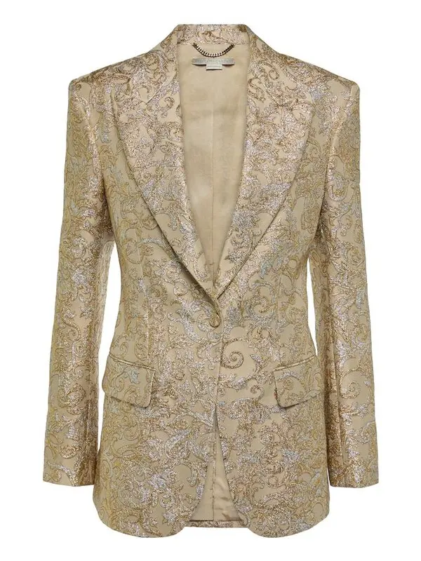 Stella McCartney Single-breasted Brocade Blazer - Gold