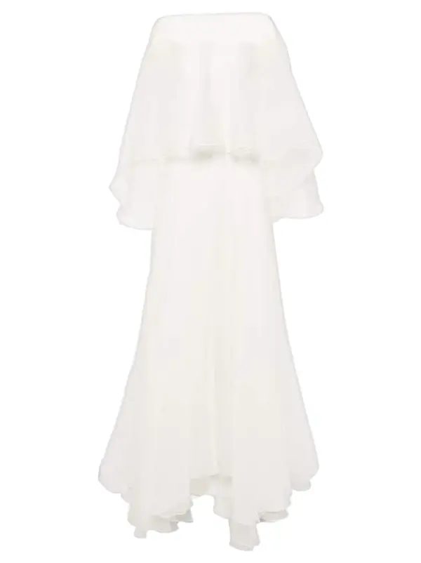 Maticevski Bridal Dhalia Caped Silk Gown - White
