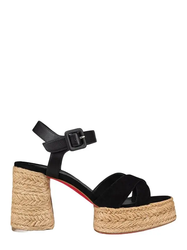 CHRISTIAN LOUBOUTIN Calakala Suede Espadrille Sandals - Black