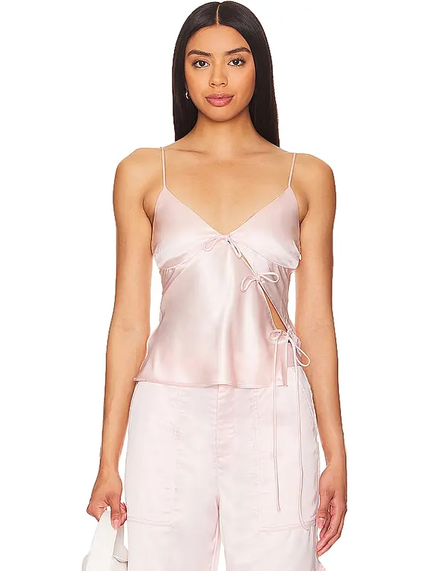 BUBISH Lara Bow Singlet Top - Blush