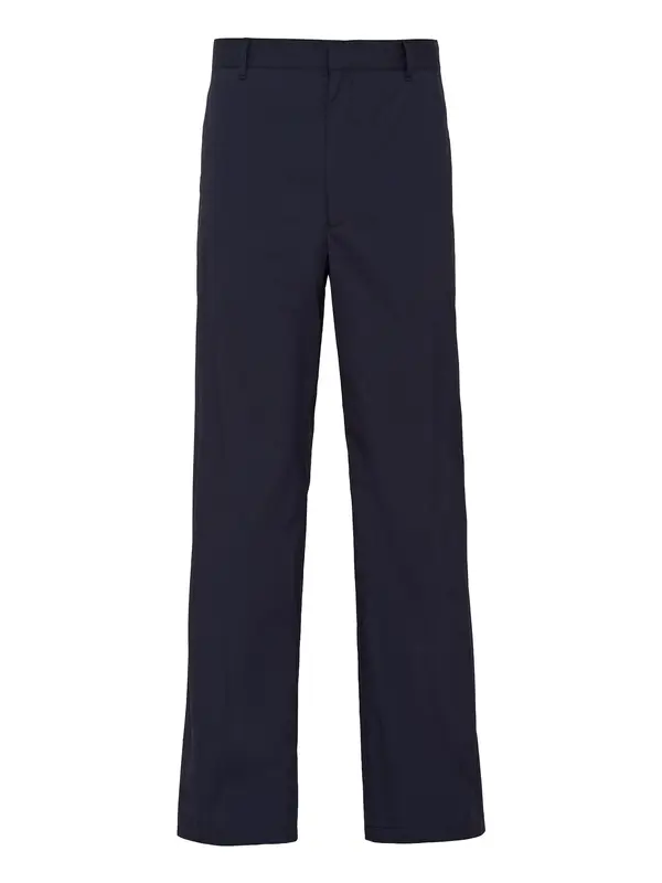 Prada Stretch Poplin Wide Leg Pants - Blue