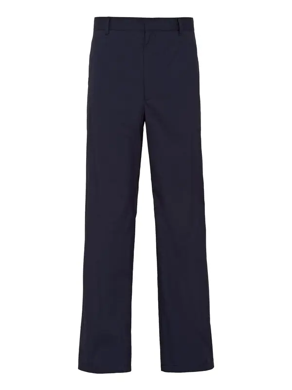 Prada Stretch Poplin Wide Leg Pants - Blue