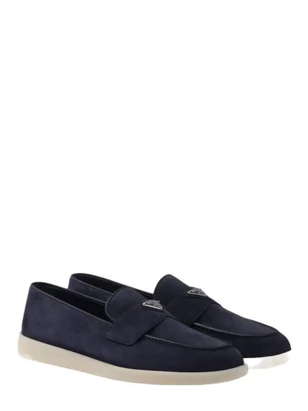 Prada Suede Loafers - Navy