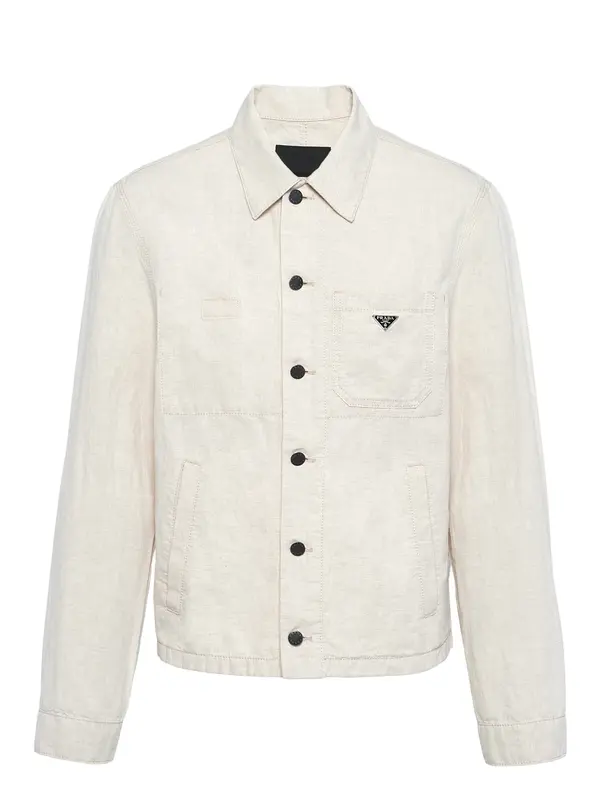 Prada Chambray Blouson Jacket - Natural