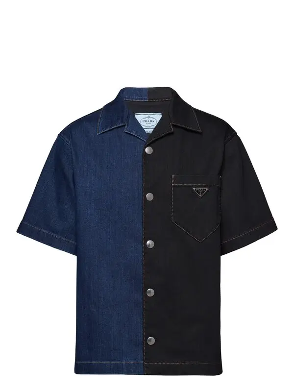 Prada Double Match Denim Shirt - Black/blue