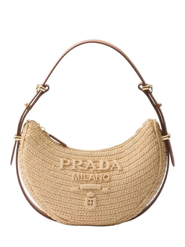 Prada Arqué Crochet Shoulder Bag - Neutral