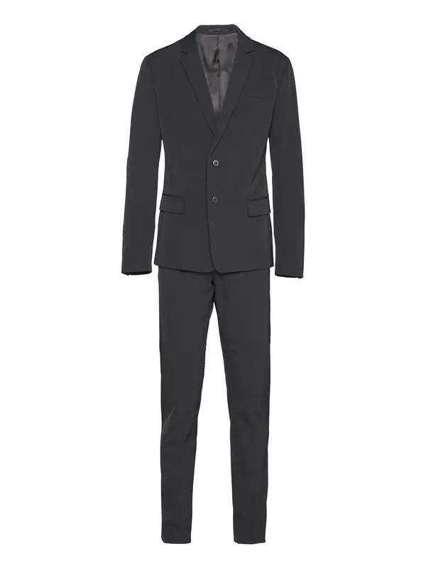 Prada Single-breasted Techno Stretch Suit - Black